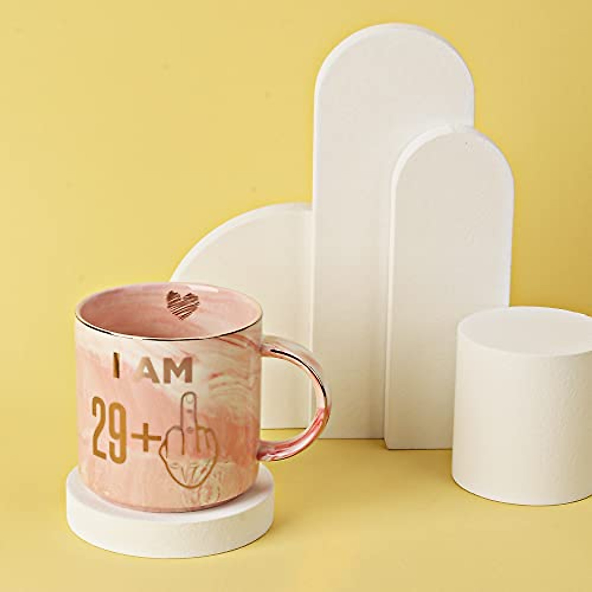 30th Birthday Gifts for Women - Funny Turning 30 Year Old Birthday Gift Ideas for Wife, Mom, Daughter, Sister, Aunt, Best Friends, BFF, Coworkers - Fabulous Pink Marble Mug, Ceramic 11.5oz Coffee Cup