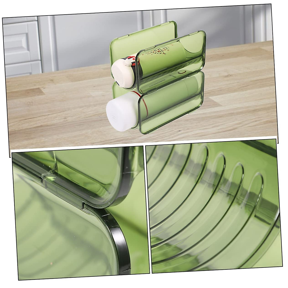 Veemoon 2pcs Cup Rack Wine Storage Organizers Wine Bottle Holder Vacuum Bottle Holders Water Bottle Organizers Stackable Bottle Holder Water Bottle Shelf Plastic Storage Rack