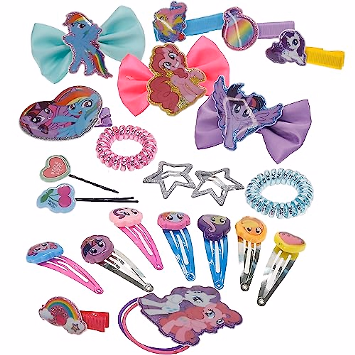 My Little Pony - Townley Girl Hair Accessories Kit|Gift Set for Kids Girls|Ages 3+ (22 Pcs) Including Hair Bow, Coils, Hair Clips, Hair Pins and More, for Parties, Sleepovers & Makeovers