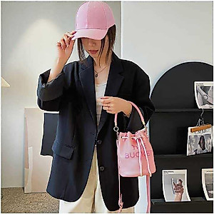 Women's Bags Trendy Fashion Drawstring Bucket Bag Lady Bag Cross-Border Casual Letter Handbag Crossbody