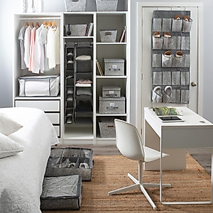 Laura Ashley Non-Woven Jumbo Storage Box, Dimensions: L16 x W16 x H10, Collapsible, Durable, Home Organization, Closet Storage, Grey