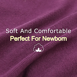 Newborn Baby Girl Hat Cotton Baby Bow Beanie Preemie Hats Spring Infant Hats for Girls 0-12 Months (Skin Pink+Deep Purple+White, 0-6 Months)