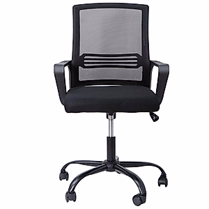 MNHW Black Durable Mesh Back Office Chair Computer Desk Ergonomic Executive Stools FilinyDF Gaming Chair Office Chair Desk Chair Computer Chair Home Office Desk Chairs Gamer Chair Office Chairs
