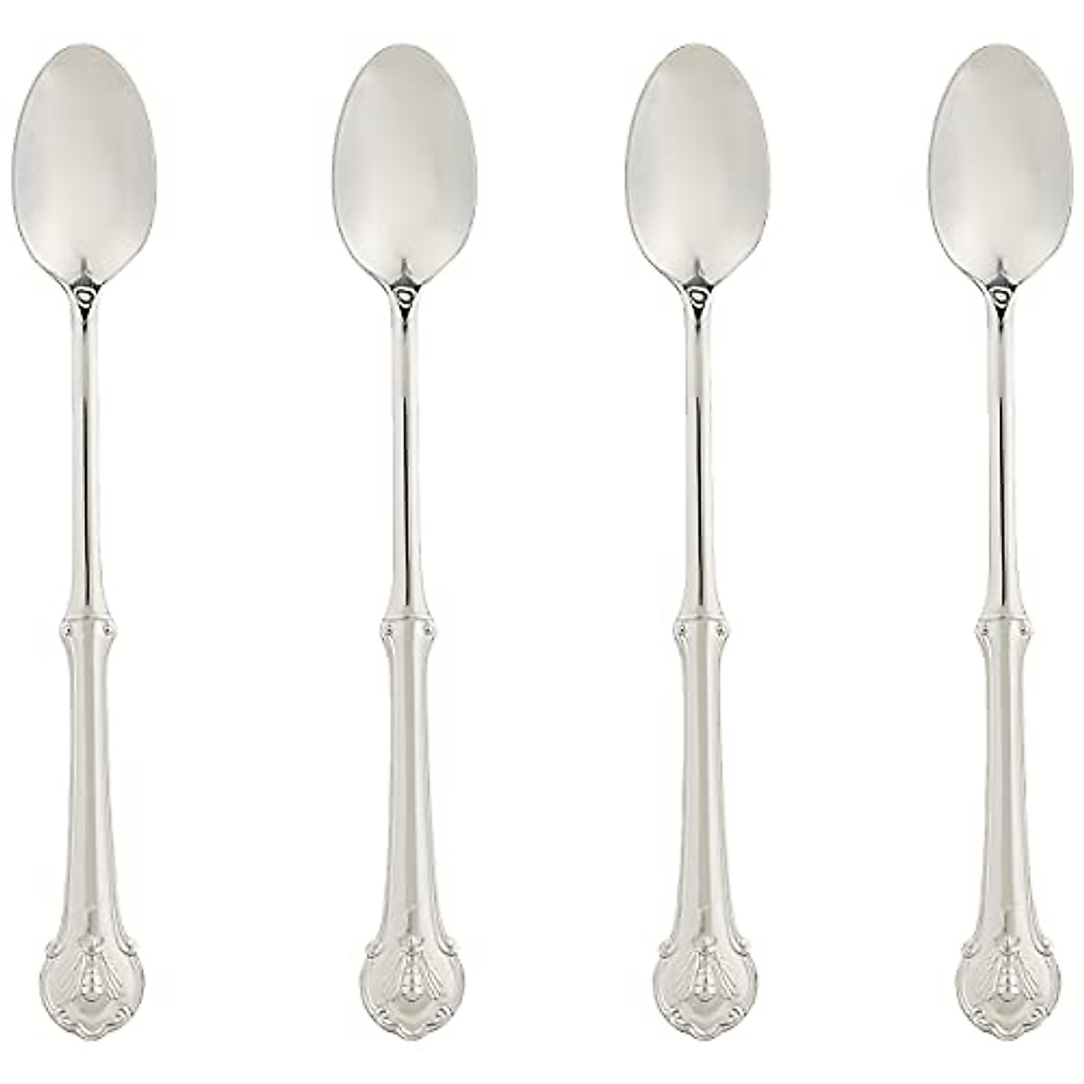 Wallace Napoleon Bee 18/10 Stainless Steel Iced Beverage Spoon, Set of 4, Silver