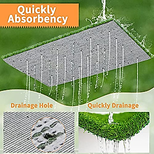 LOOBANI 35in x 23in Extra Large Grass Porch Potty Tray, 2-Pack Replacement Artificial Grass Puppy Training Pads, Quickly Absorbency Portable Dog Patio Potty for Balcony/Apartment Use