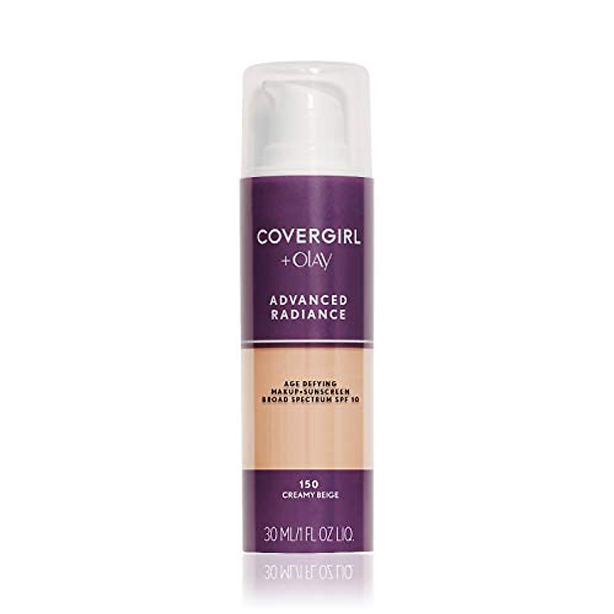 COVERGIRL Advanced Radiance Age Defying Foundation Makeup Creamy Beige, 1 oz