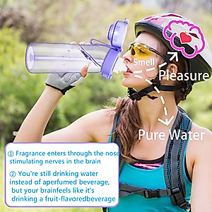 Air Water Bottle with 7 Flavor Pods, 650ML Fruit Fragrance Water Bottle, 0% Sugar Water Cup BPA Free, Sports Water Cup Suitable for Gym and Outdoor Sports (Blue)