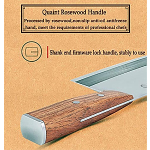Cleaver Knife 7 Inch – Chinese Chef Knife with rosewood Handle, Vegetable Meat Cleaver Knife with case, Anti-rust Kitchen Knife for Cooking