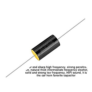 2pcs Audio Capacitor, Capacitor Frequency Divider Capacitance Audio Speaker Capacitor with Pure Copper Wire Pins (3.3uF)