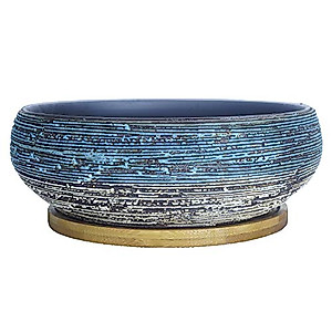 ARTKETTY Succulent Pots, 8 Inch Large Succulent Planters with Drainage Ceramic Bonsai Pot with Tray for Indoor Outdoor Plants Garden Decorative Cactus Flower Plant Container Bowl