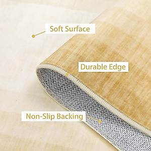 RUGSREAL Washable Area Rug Modern Ombre Entryway Rug Area Rug Doormat Stain Resistant Non-Slip Contemporary Border Gradient Floor Carpet for Front Entrance Kitchen Bathroom, Taupe, 2' x 3'