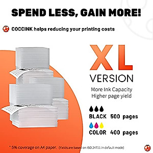 COCCINK 260XL 261XL Remanufactured Ink Cartridge Replacement for Canon PG-260 CL-261 XL Compatible to PIXMA TS5320 TS6420 TR7020 All in One Wireless Printer High Yield (1 Black 1 Tri-Color) Combo Pack