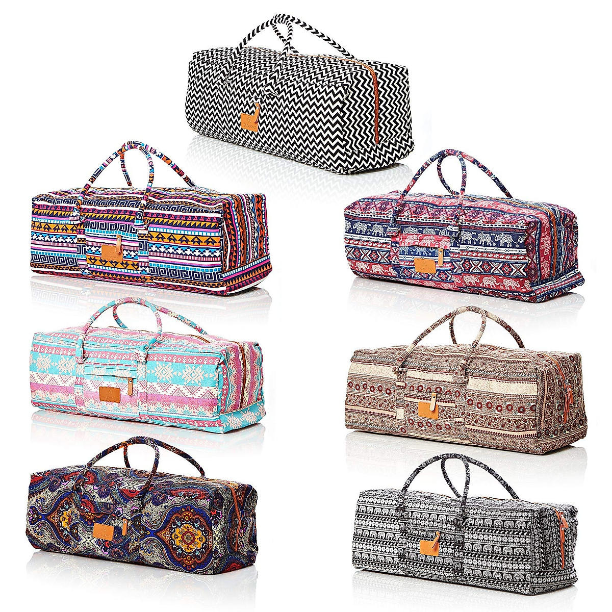 #DoYourYoga Full-Zip Extra Large Yoga Mat Tote Bag with Multi-Functional Storage Pockets for Sports Gym Pilates »Ghanpati« BrownStyle