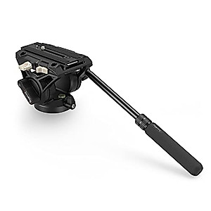 SmallRig Fluid Video Head with Quick Release Plate, Universal Bubble Level Tripod Fluid Head for Mirrorless, Video Cameras and DSLRs, Compatible with Gimbal Plate for DJI RS Series, DH-01-3985