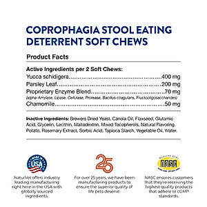 NaturVet – Coprophagia Stool Eating Deterrent Plus Breath Aid – Deters Dogs from Consuming Stool – Enhanced with Breath Freshener, Enzymes & Probiotics – 70 Soft Chews