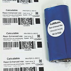 Calculable 24 Rolls 4.33" x243' (110mm X 74m) Thermal Transfer Wax Ribbon Barcode Ribbons Wax Ribbons 1inch Core and 1/2inch Vice Core for Datamax Zebra Intermec Sato Eltron