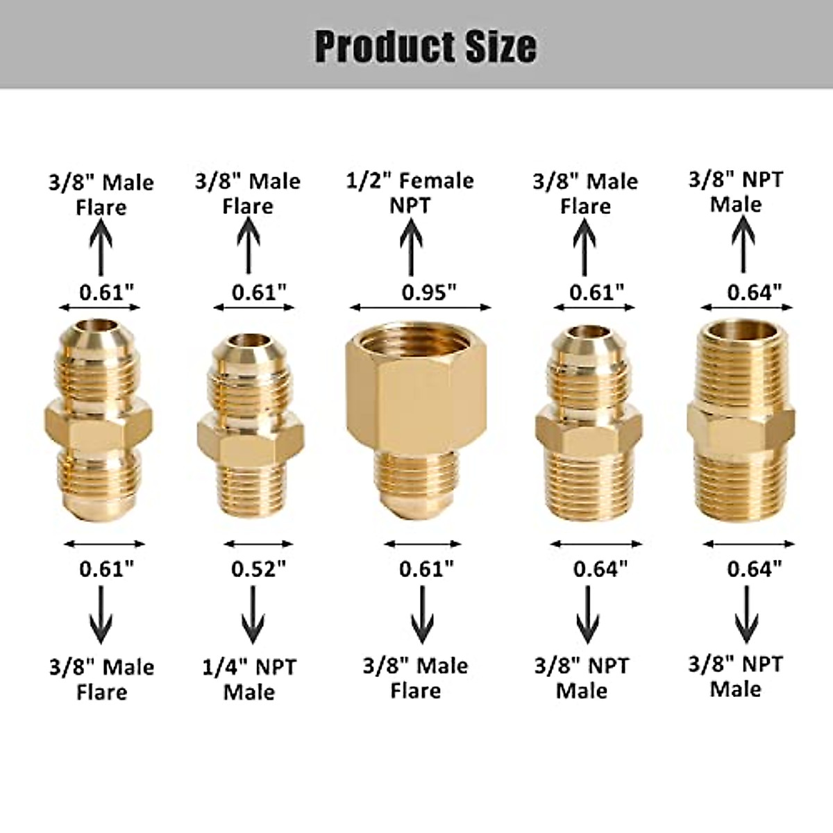 ATKKE 10FT High Pressure Propane Extension Hose with Conversion Couplings Kit, Steel Braided Propane Gas Line with Pipe Fitting 3/8" Flare for BBQ Grill, Heater, Fire Pit