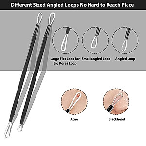 Glamne Blackhead Remover Pimple Popper Kit Acne Comedone Extractor Blemish Extraction Popping Tools (Black)