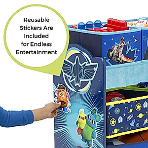 Delta Children Kids Table and Chair Set with Storage (2 Chairs Included) Plus Design and Store 6-Bin Toy Storage Organizer - Arts & Crafts, Homeschooling, Homework & More, Disney/Pixar Toy Story 4