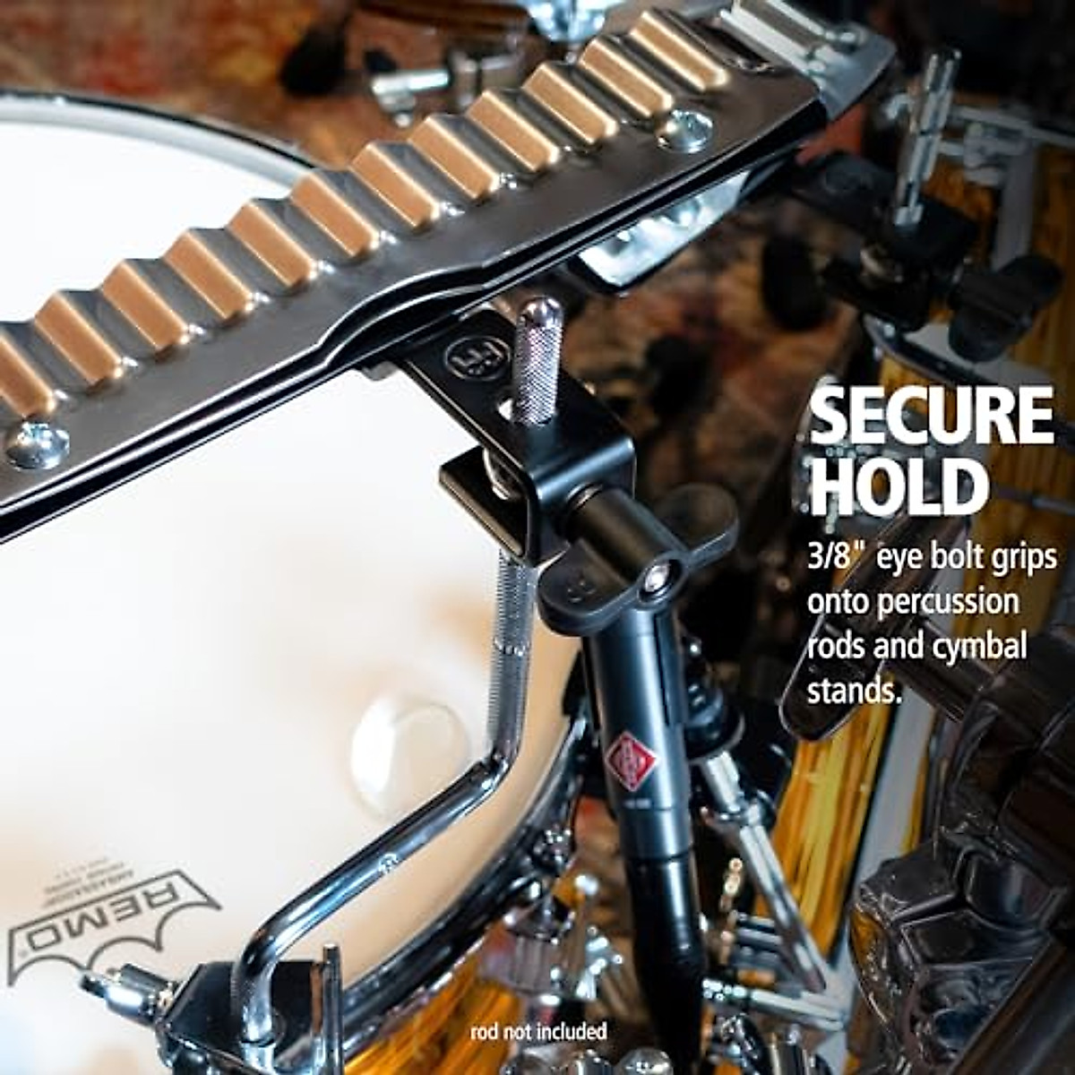 Meinl Percussion Crasher for Percussion Rigs and Drum Set, Large Size-NOT Made in China-Guiro Style Steel Playing Surface and Standard 3/8" Eye Bolt Mount, 2-Year Warranty, Long