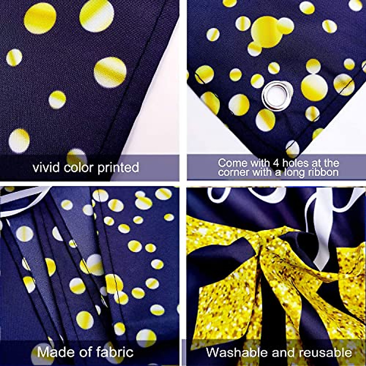 Mr. Onederful Birthday Party Decorations for Boys Happy 1st Birthday Banner Backdrop Large First Birthday Cake Table Decor Mr One Party Favor Supplies (Black and Gold)