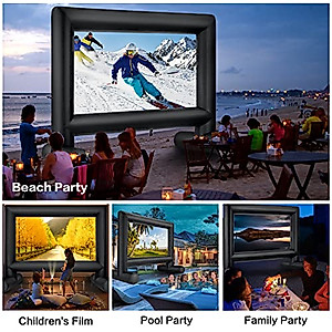 17 FT Inflatable Projector Screen with Blower, Indoor Outdoor Inflatable Projector Movie Screen for Party Games Backyard Home Theater, Easy Set up Blow Up Screen, Supports Front and Rear Projection