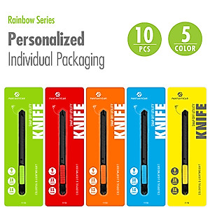 FantastiCAR Colorful Retractable Utility Knife Snap-Off Lightweight Box Cutter Set, Metal and Plastic Knife Body (34pcs)