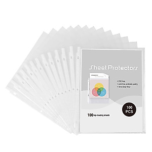 Craftinova 500 Sheet Protectors, 3 Hole Lightweight Binder Sleeves, Designed to Protect Frequently Used 8.5 x 11 Papers, Acid Free, Clear Plastic Design, 9.25 x 11.25 Top Loaded