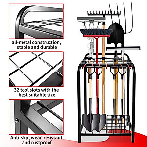 Trieez Heavy Duty Garden Tool Storage, Garden Tool Organizer - Sturdy Garden Yard Tool Rack for Garage Organization and Storage, Shed, Yard Tool Holder, Garage Tool Organizer Rack