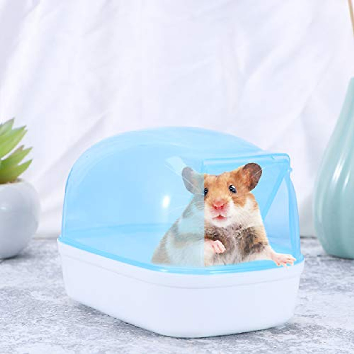 TEHAUX Hamster Bathroom Gerbil Plastic Sand Dry Bath Container Small Animal Sauna Toilet Sandbox for Hamster Gerbil Rat Mice and Small Animal (Random Color)