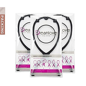 Dreamlover Wig Head Stand for Multiple Wigs, Black, 3 Packs