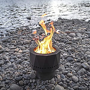 Blue Sky Outdoor Living Pike Ultra Portable Fire Pit, Portable Smokeless Fire Pit with Carrying Bag, Black