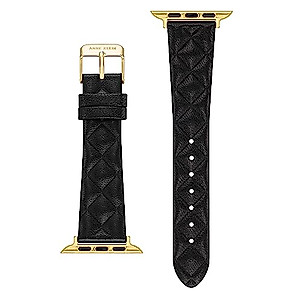 Anne Klein Quilt Patterned Leather Band for Apple Watch Secure, Adjustable, Apple Watch Band Replacement, Fits Most Wrists