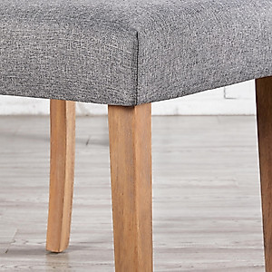 Yaheetech Dining Chairs Set of 2 Fabric Upholstered Dining Chairs High Back Padded Chairs Button Tufted Parsons Kitchen Chairs With Solid Wood Legs for Home, Dining Room, Kitchen, Dark Gray(1 package)