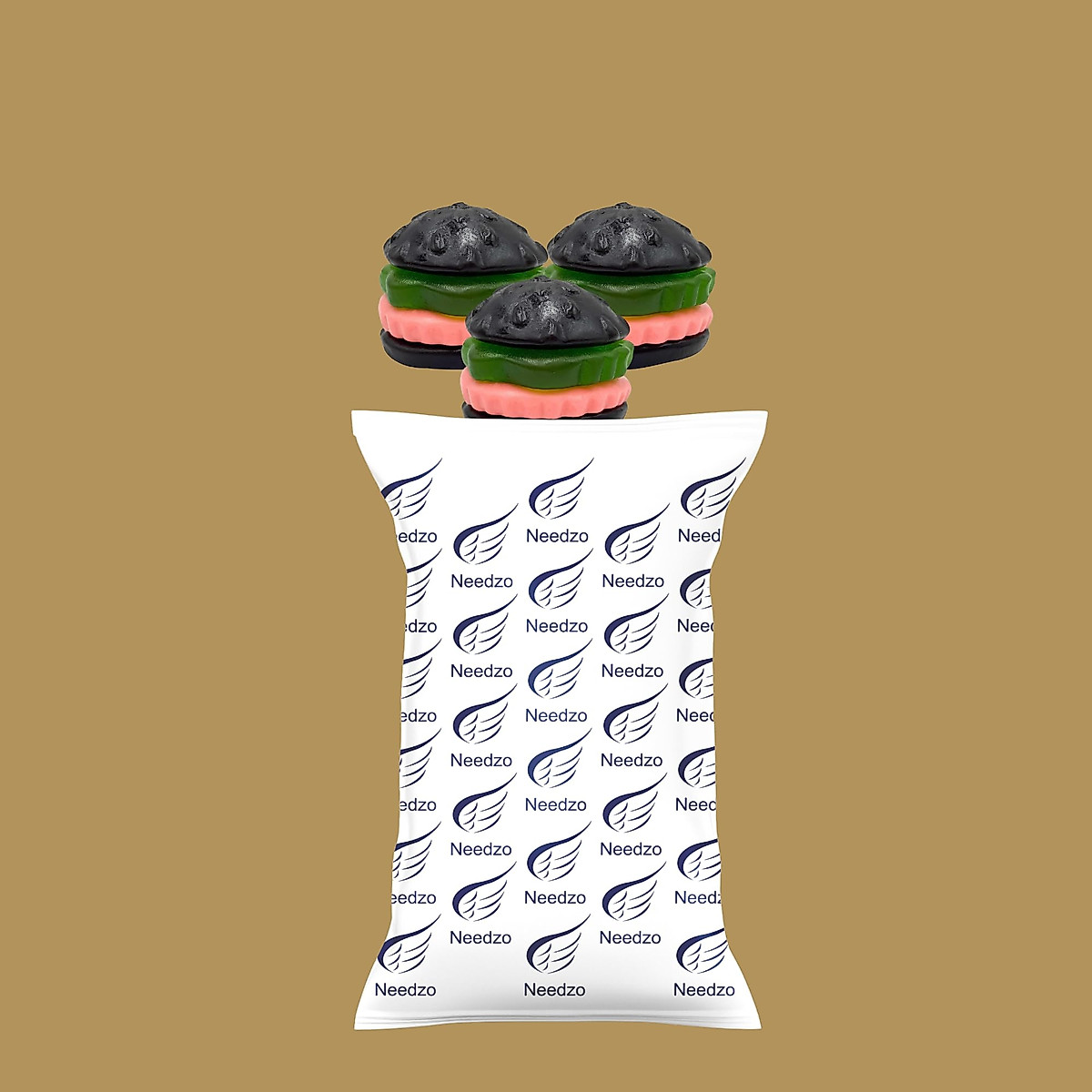 SpongeBob SquarePants Naughty List Coal Krabby Patties for Christmas, Nostalgic Gummy Candies Individually Wrapped for Holiday Stocking Stuffers, Pack of 3