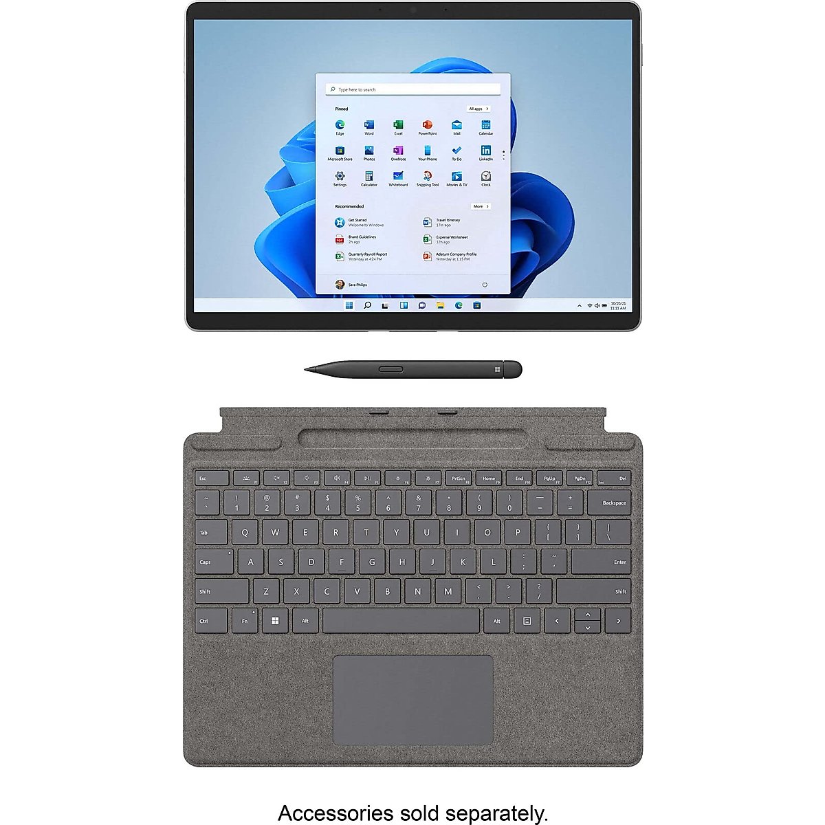 Microsoft Surface Pro 8 Tablet, Intel Evo i7-1185G7, 16GB RAM, 256GB SSD, Intel UHD Graphics, 13" Touchscreen Display, Windows 10 Pro Laptop Computer, Graphite, EC8-00013 (Renewed)