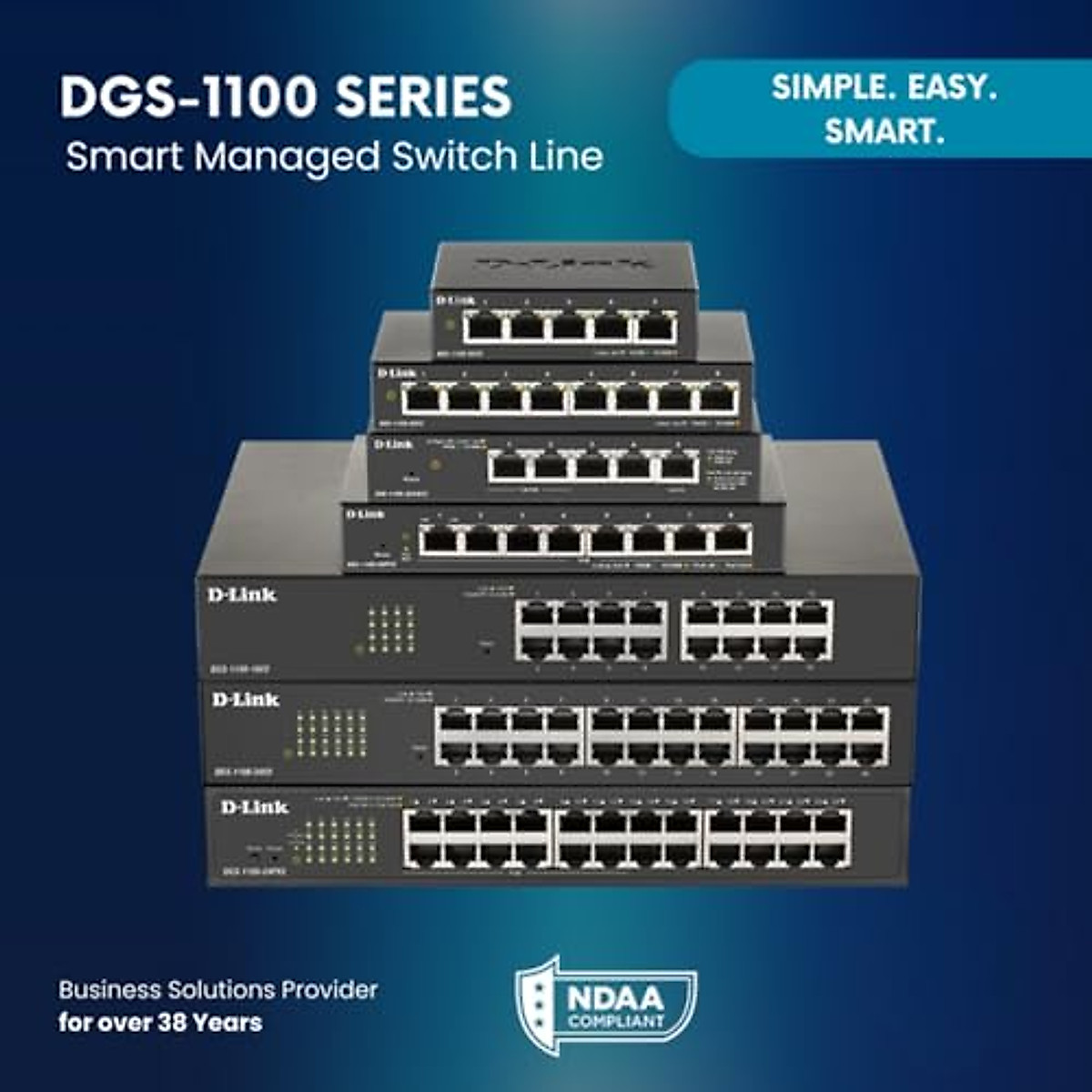 D-Link 24-Port Gigabit Smart Managed Switch | Web Managed | Cable Diagnostics | NDAA Compliant - (DGS-1100-24V2)