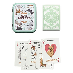 Ridley’s Cat Lover’s Deck of Index Playing Cards – 54 Beautifully Hand-Illustrated Cat Playing Cards – Includes a Durable Storage Tin for Easy Travel – Makes a Unique Gift Idea