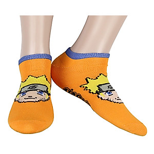 Bioworld Naruto Ninja Anime Adventures 5 Pair Mix and Match No Show Ankle Socks