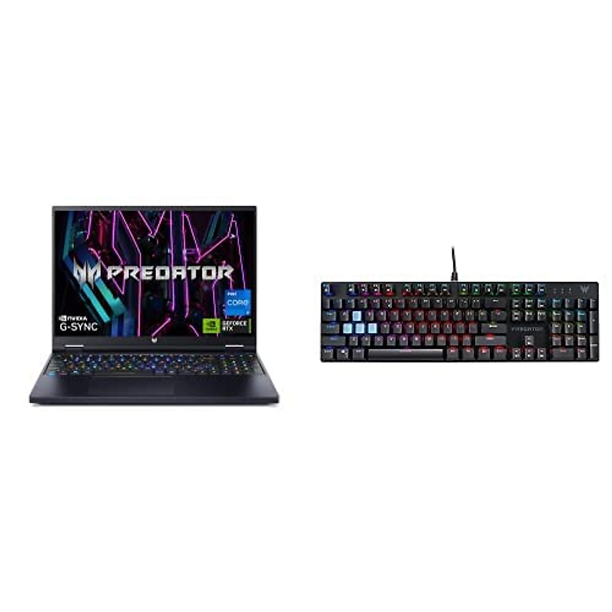 Acer Predator Helios 16 Laptop | Core i7-13700HX | RTX 4060 | 16" G-SYNC Display | 16GB DDR5 | 1TB Gen 4 SSD | Killer Wi-Fi 6E | PH16-71-74UU Predator Aethon 303 Wired Gaming Keyboard