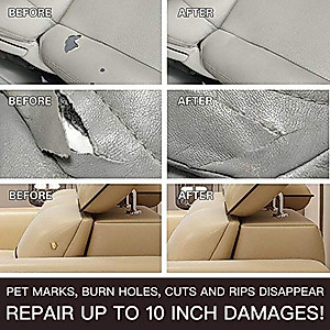 Neutral Color Leather Repair Kit for Furniture, Car Seats, Sofa, Jacket and Purse. PU Leather Repair Paint Gel. Repair Tears & Burn Holes. Provide Color Matching Guide & Super Easy Instructions