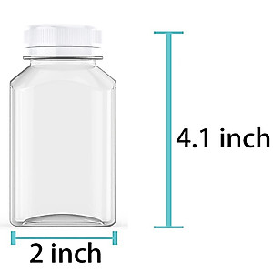 10 Pcs 5 Ounce Juice Bottles Plastic Milk Bottles Bulk Beverage Containers with Tamper Evident Caps Lids White for Milk, Juice, Drinks and Other Beverage Containers