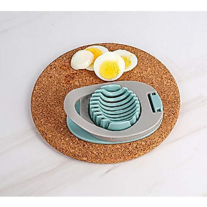 Ortarco Egg Slicer for Boiled Eggs Strawberry Cutter with Stainless Steel Wire （Green）