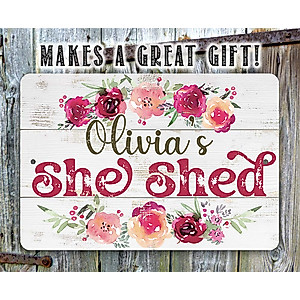 She Shed Sign - Personalized She Shed - Metal Sign - Indoor/Outdoor Shed Art - She Shed Decor Gift, Funny Birthday Gifts for Women, Metal Shed Signs, She Shed Decorations, Christmas Presents for Women