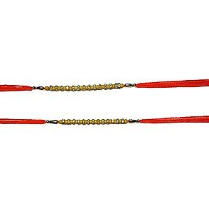 Set of Two Rakhi, 5 White Beed with Rings Thread. Rakhi, Raksha Bandhan Gift for your Brother, Rakhi bracelet, Rakhi Fancy, Vary Color and Multi Design Assorted Rakhi