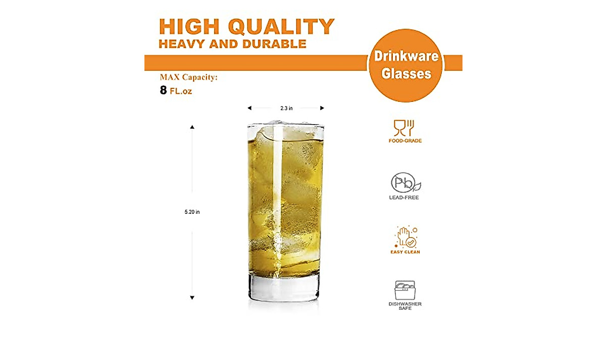 LUXU Highball Glasses Set - Perfect for Cocktails