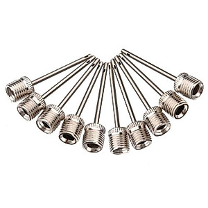 PULABO Inflating Pump Needle Adaptor American Metal Gas for Sport Football Basketball Soccer Ball 3pcsd and Popular Convenient, Silver, One Size