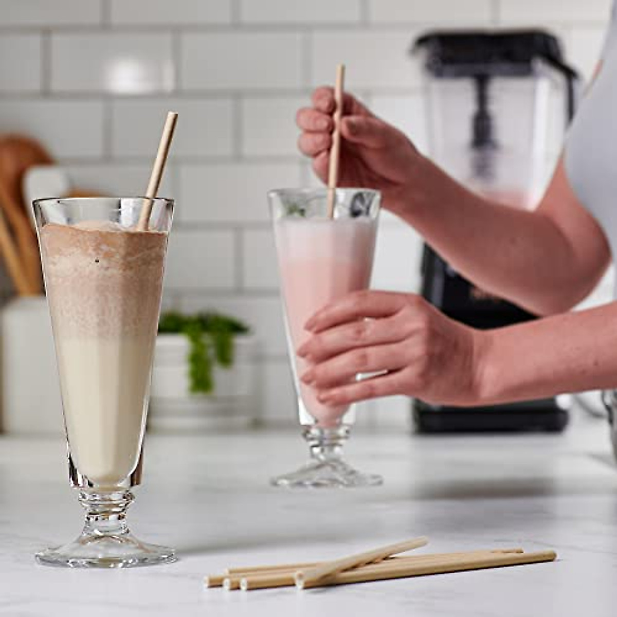 Kraft Paper Drinking Straws [200 Pack] 100% Biodegradable & Ink-free