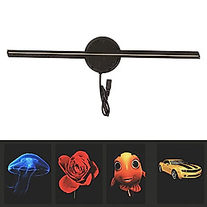 Vbestlife 3D Hologram Advertising Fan, WiFi Projector Support Screen Casting, Holographic Display Air Fan with 224LED, Adjustable Video Projectors for Office Business Store(Black)