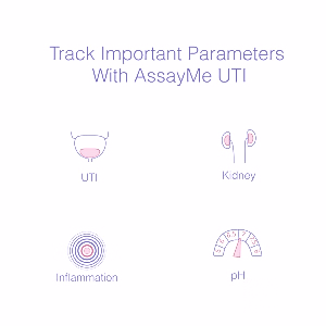AssayMe UTI Test Strips | Accurate Urinalysis for UTI | Monitor Urinary Tract Infection | Home Test Kit for Men & Women | 3 Strips (LEU, NIT, pH) | Detect UTI